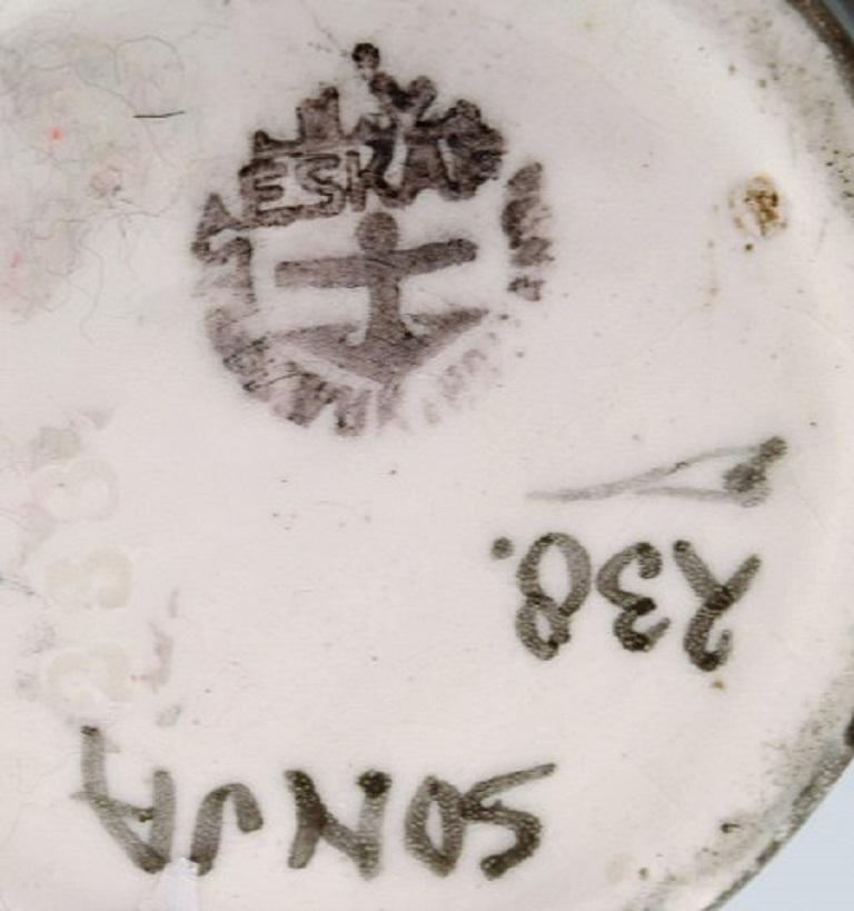 Eskaf, Holland Art Nouveau Ceramic Vase, Hand-Painted, 1930s at 1stDibs