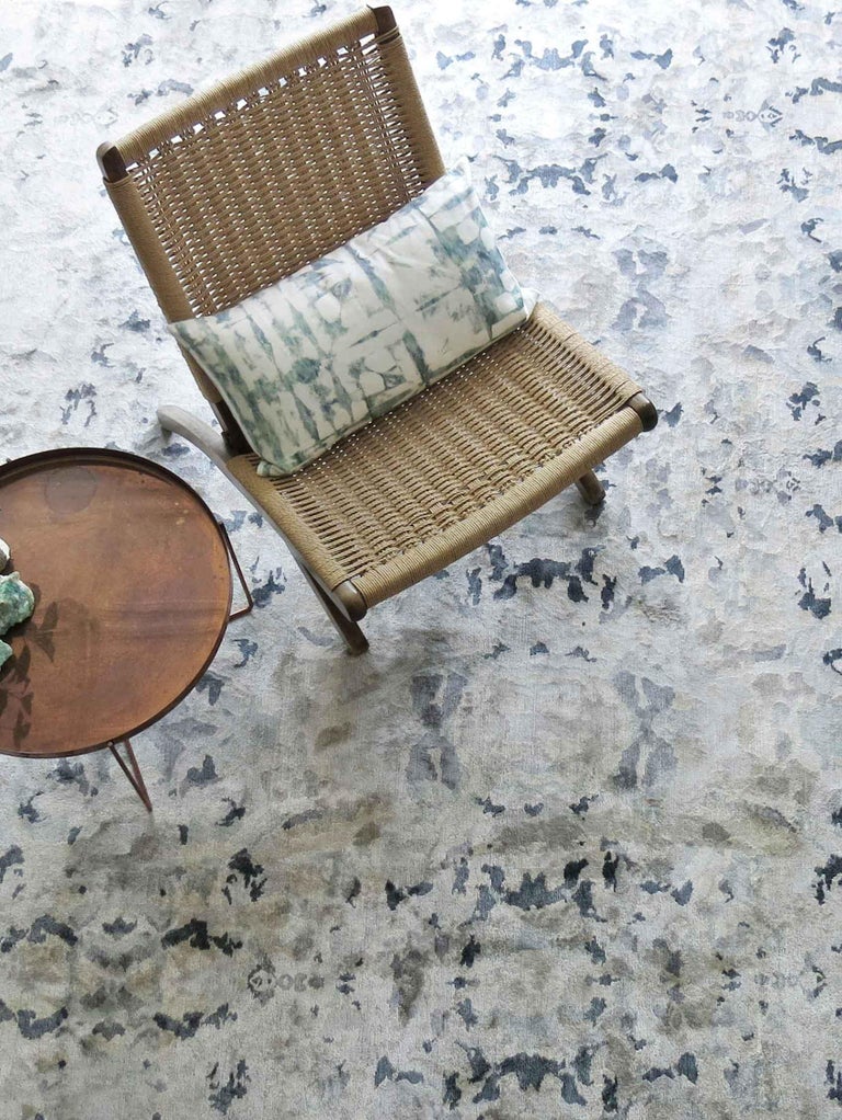 Eskayel, Alabaster, Light Rug, Silk Cross Weave For Sale at 1stDibs