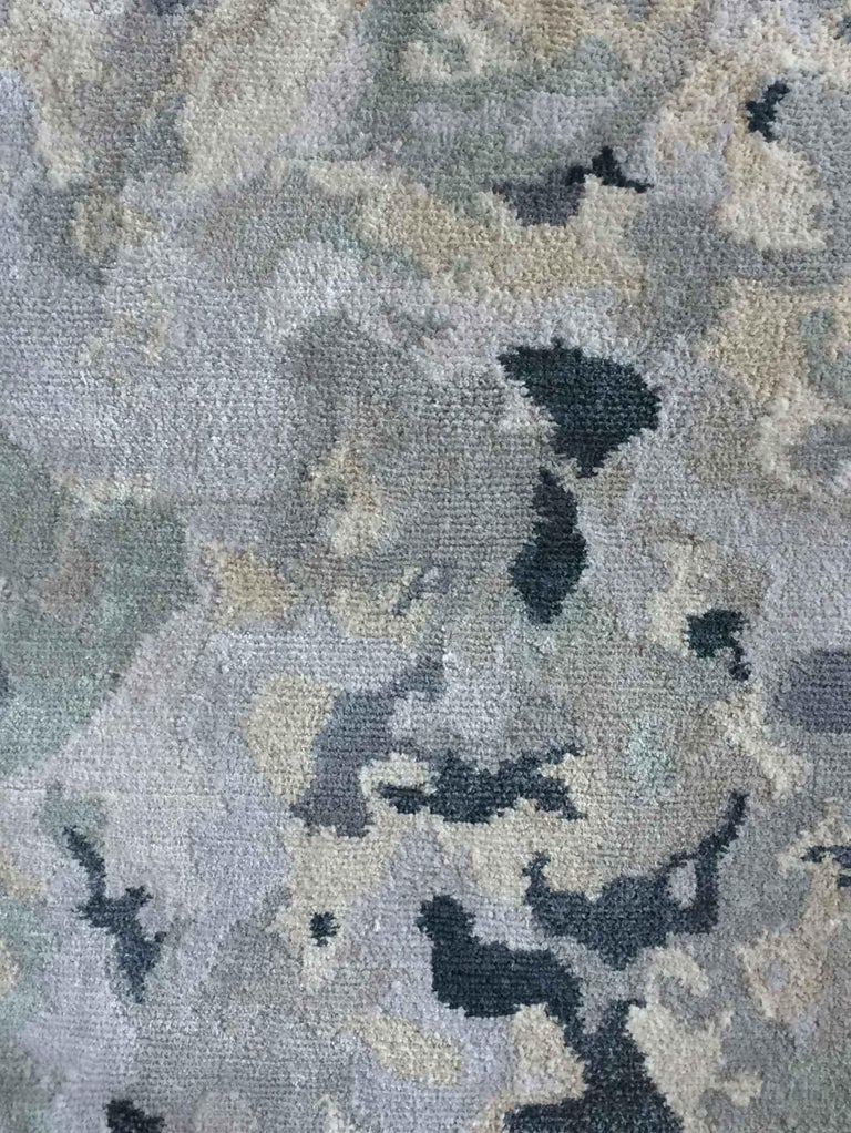 Eskayel, Alabaster, Light Rug, Silk Cross Weave For Sale at 1stDibs