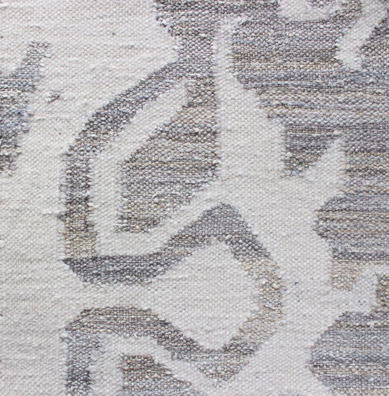 Eskayel, Bali Stripe, Ice Flat-Weave Rug For Sale at 1stDibs
