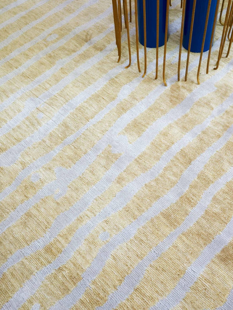 Eskayel, Drippy Stripe, Sage Rug, Merino Wool Cross Weave For Sale at ...