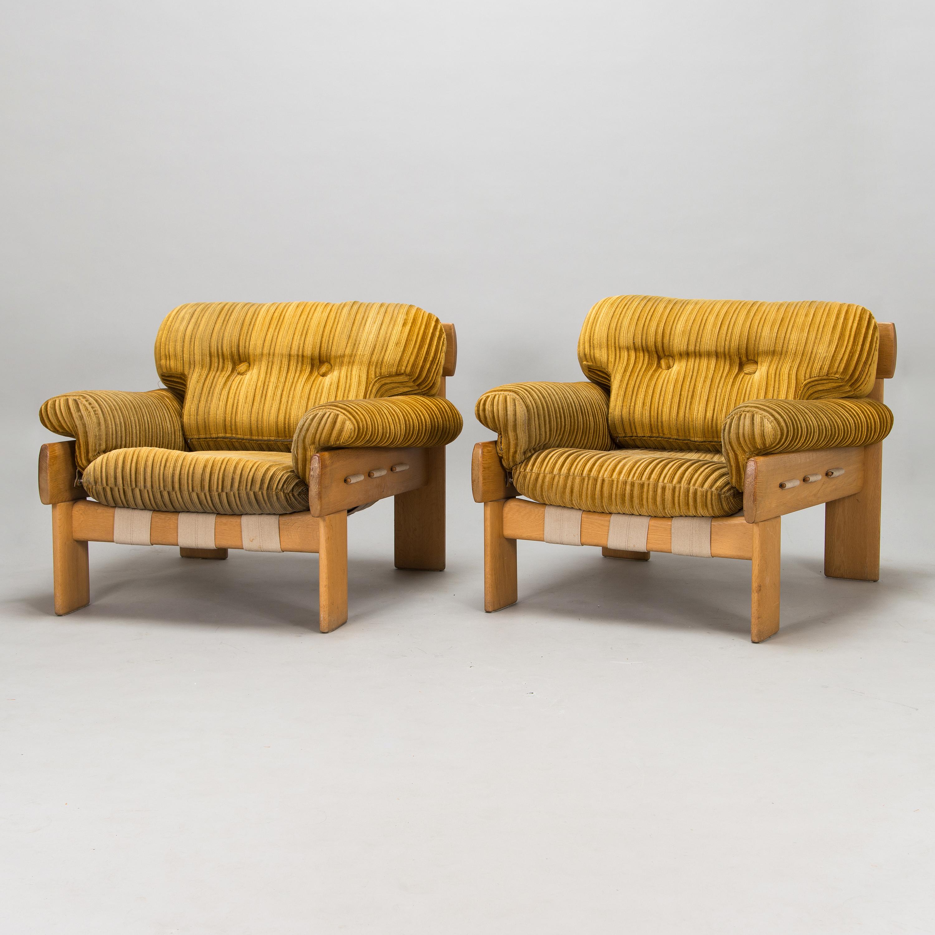 Esko Pajamies Armchairs 'Africa' a Pair for Asko Finland, 1970s For Sale at 1stDibs