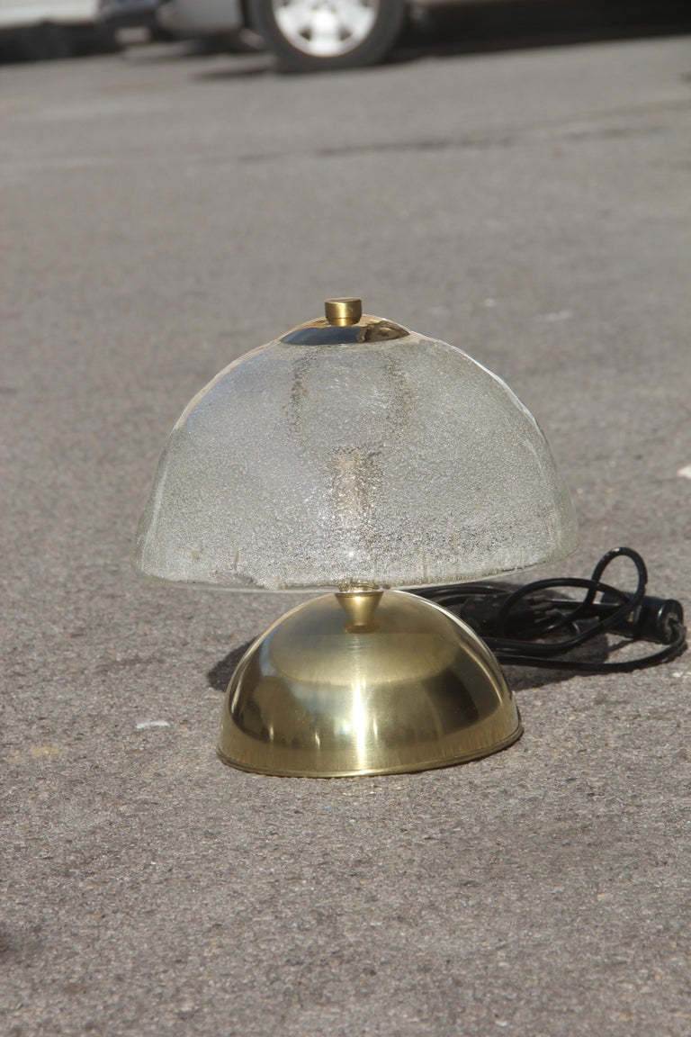 Esperia Table Lamp Round Glass Brass Gold 1970 Italian Design at 1stDibs