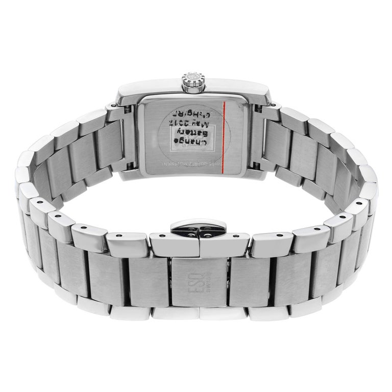 ESQ by Movado Stainless Steel Diamond Bezel Black Dial Quartz Watch ...