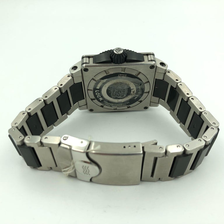 ESQ Movado Blackfin Black Dial Steel Quartz Men's Watch 07301148 at 1stDibs