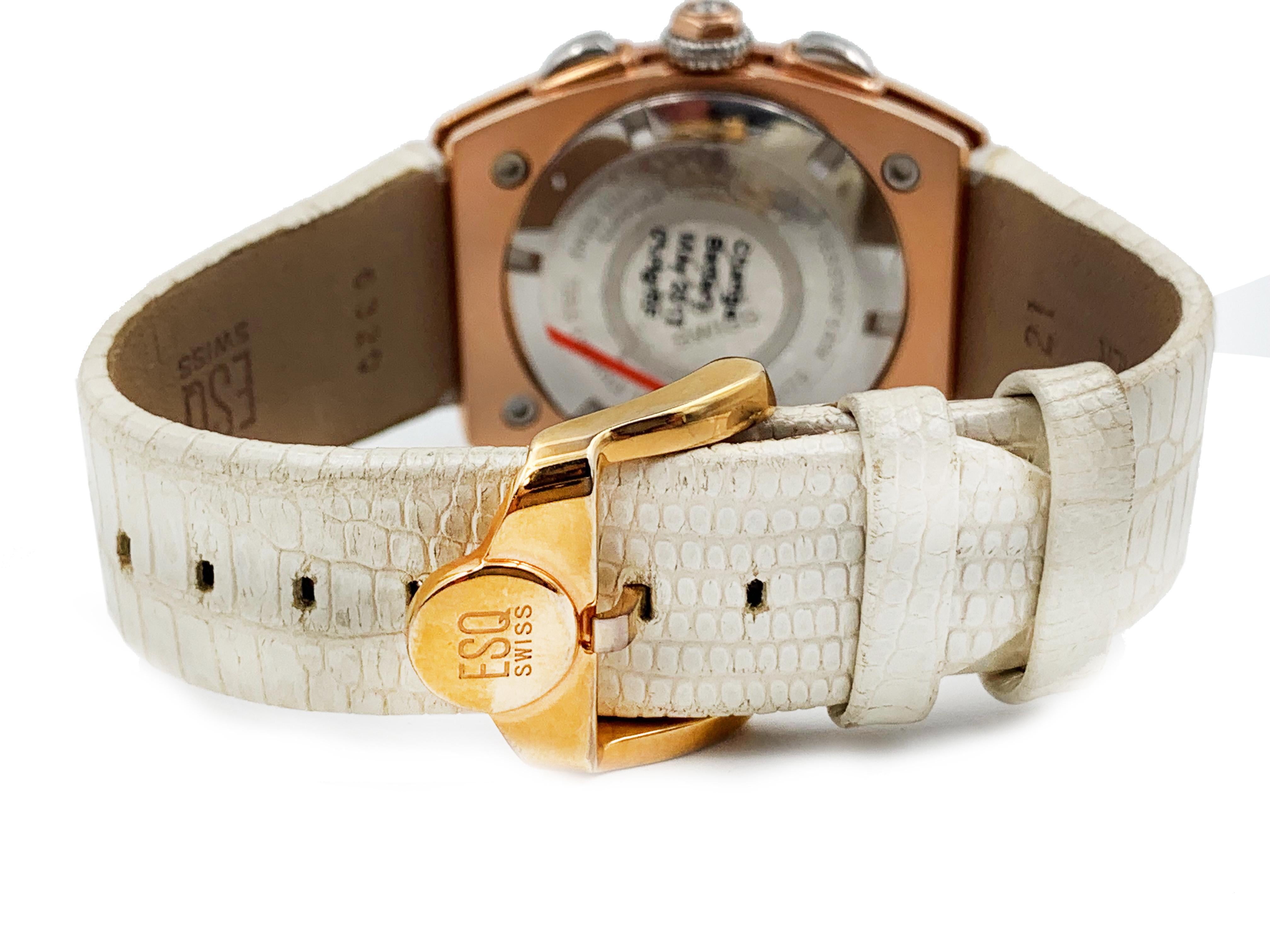 ESQ Movado Fusion Retrograde Gold Tone Steel MOP Dial Ladies Watch ...