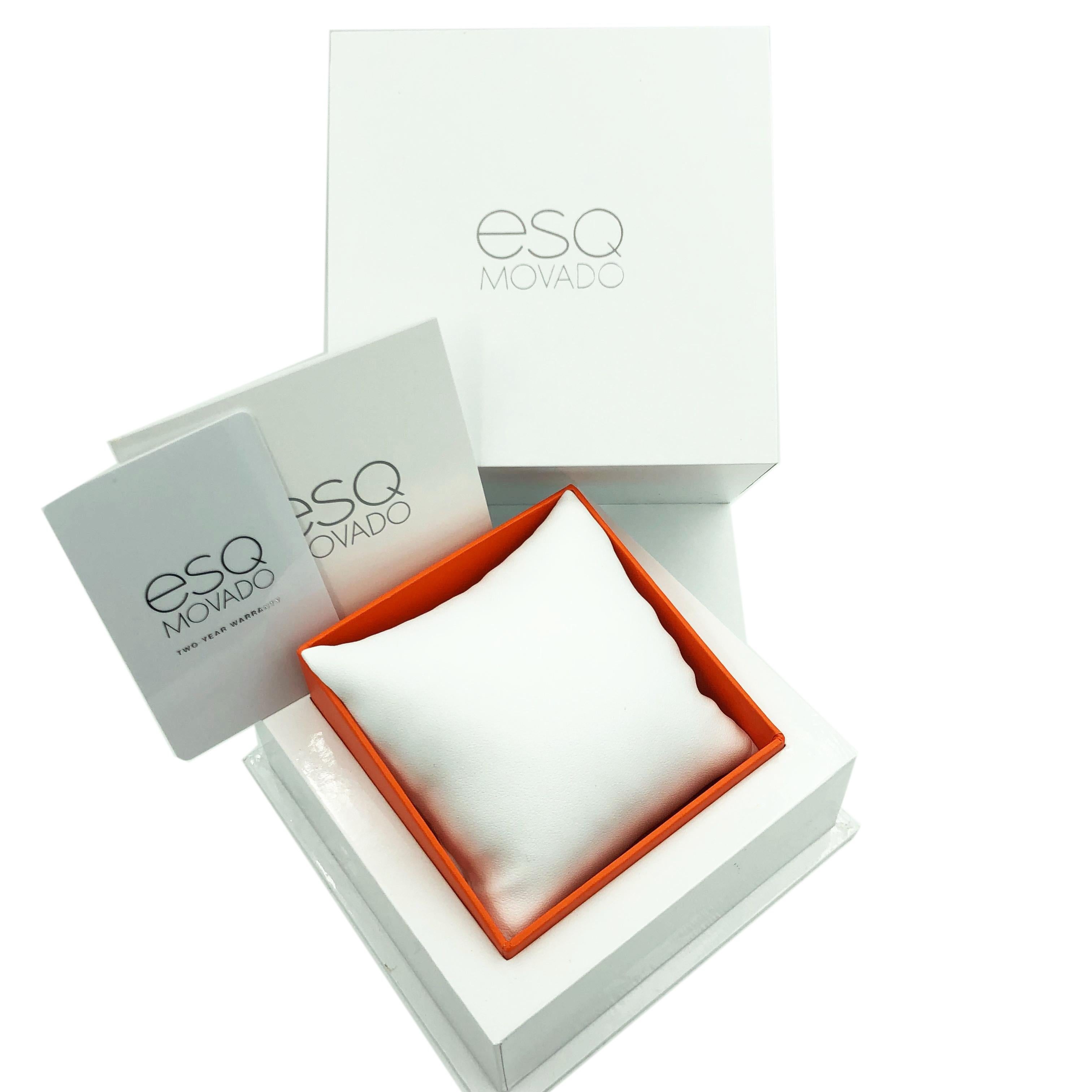 ESQ Movado Two-Tone Steel Silver Guilloche Dial Quartz Ladies Watch ...