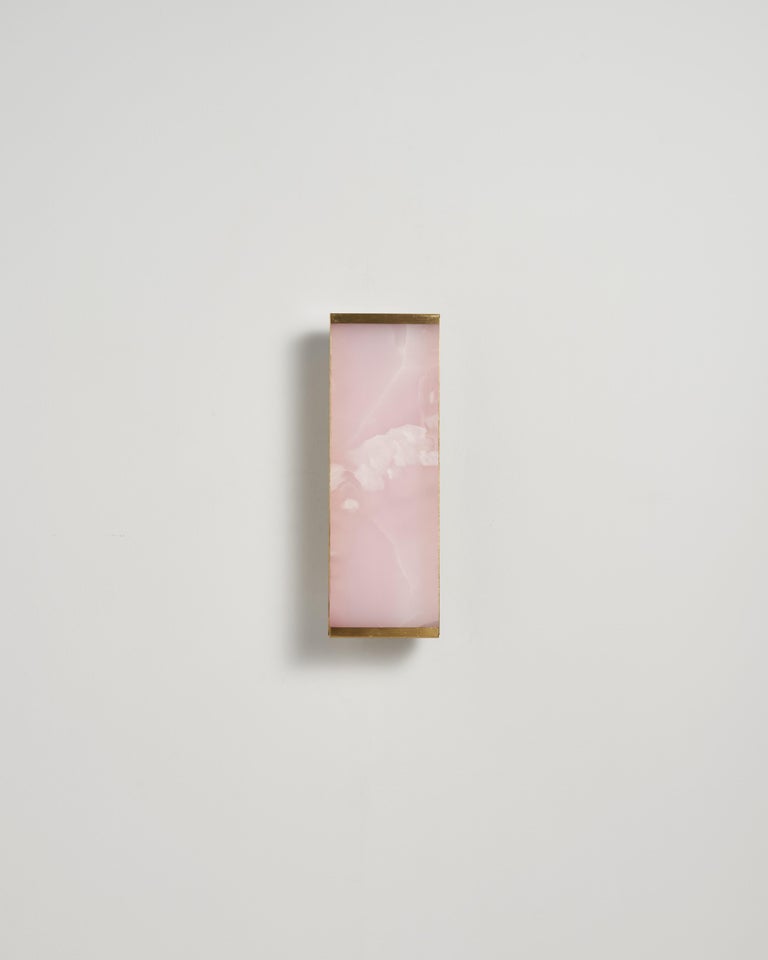 Essential Italian Pink Onyx Wall Sconce "Tech" For Sale at 1stDibs