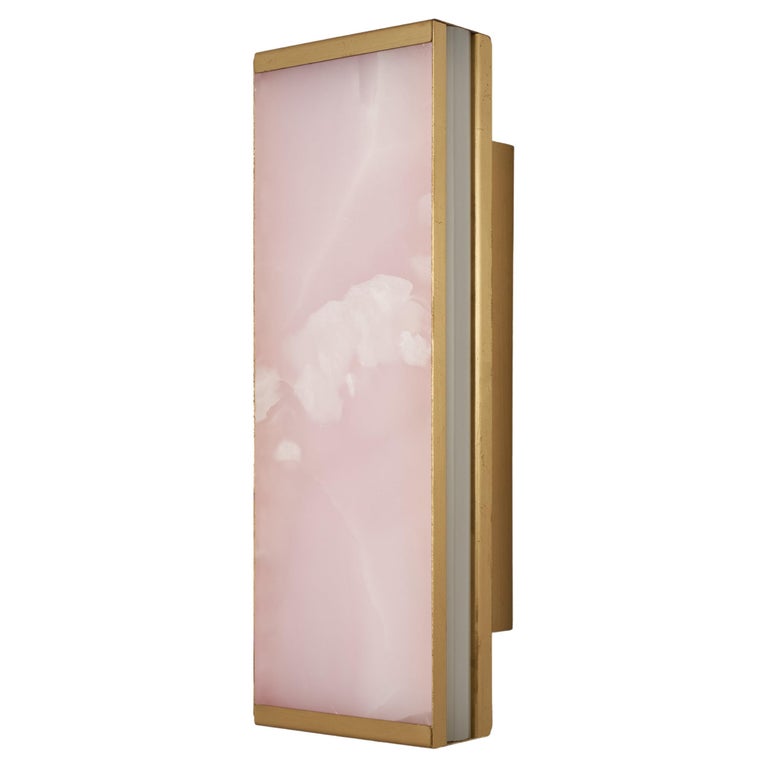 Essential Italian Pink Onyx Wall Sconce "Tech" For Sale at 1stDibs