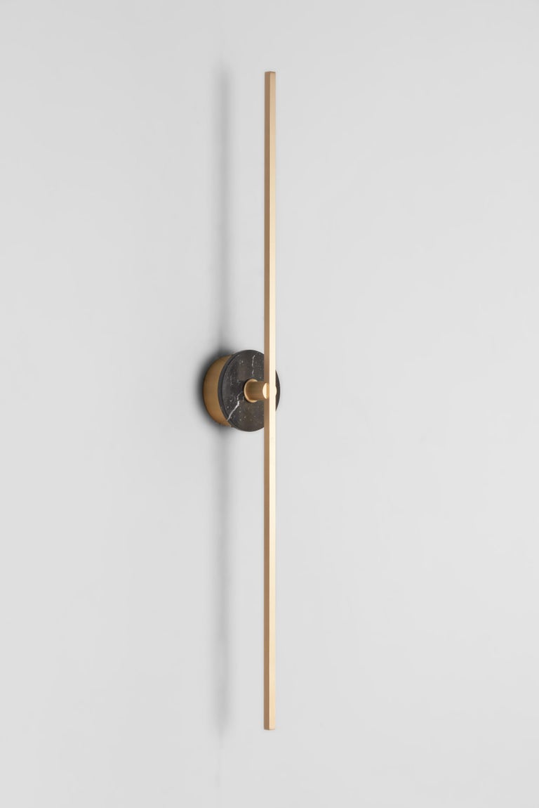 Essential Italian Wall Sconce "Grand Stick", Brass and Black Marquinha ...