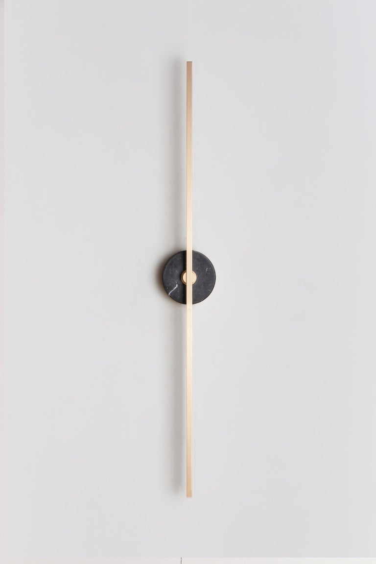 Essential Italian Wall Sconce "Grand Stick", Brass and Black Marquinha ...