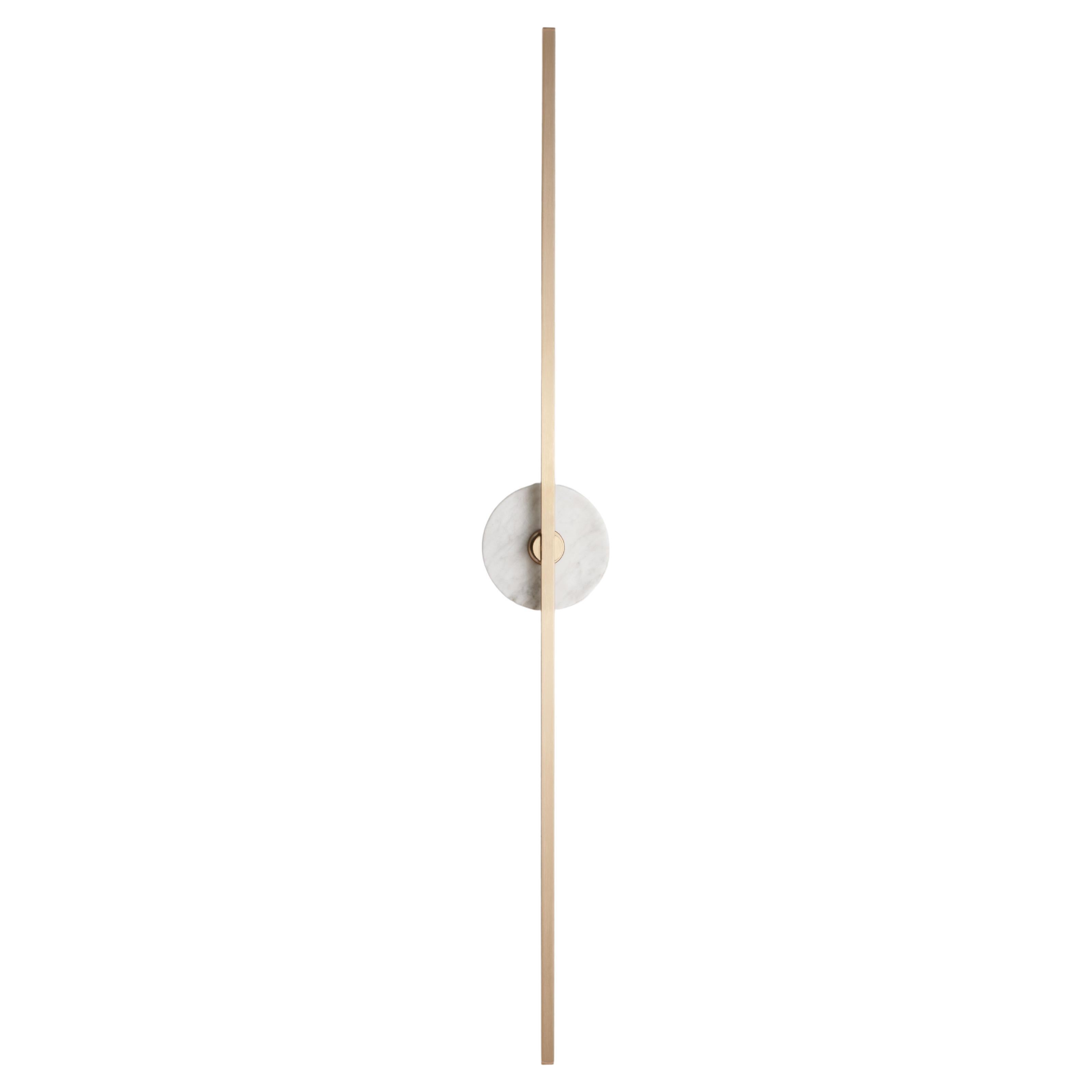 Essential Italian Wall Sconce "Stick", Brass and Carrara Marble For ...