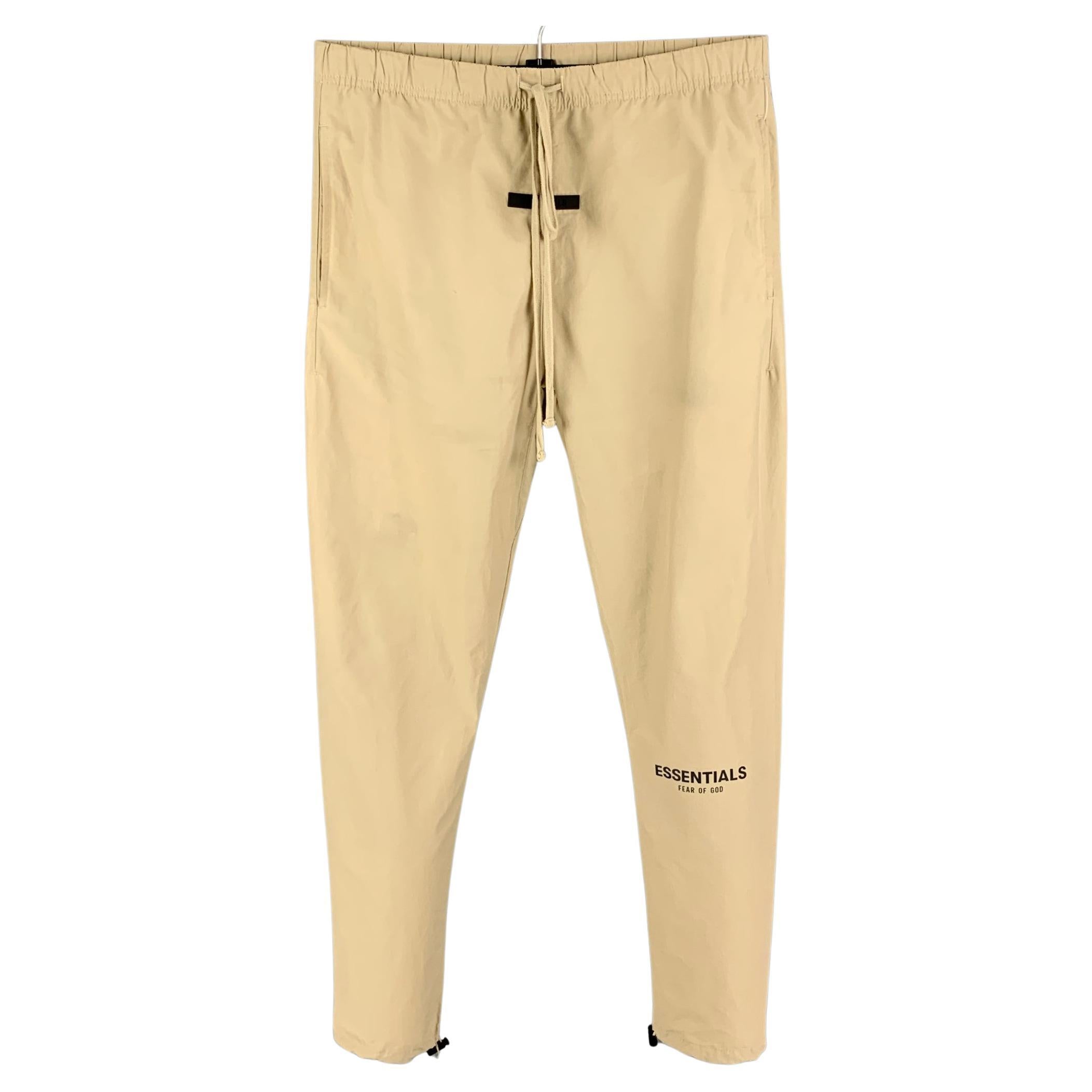 ESSENTIALS Fear Of God Size S Beige Nylon Drawstring Casual Pants For ...