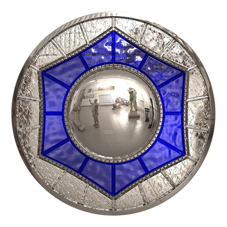 "Essere" Convex Wall Mirror with Glass Decoration, Istanbul For Sale at ...