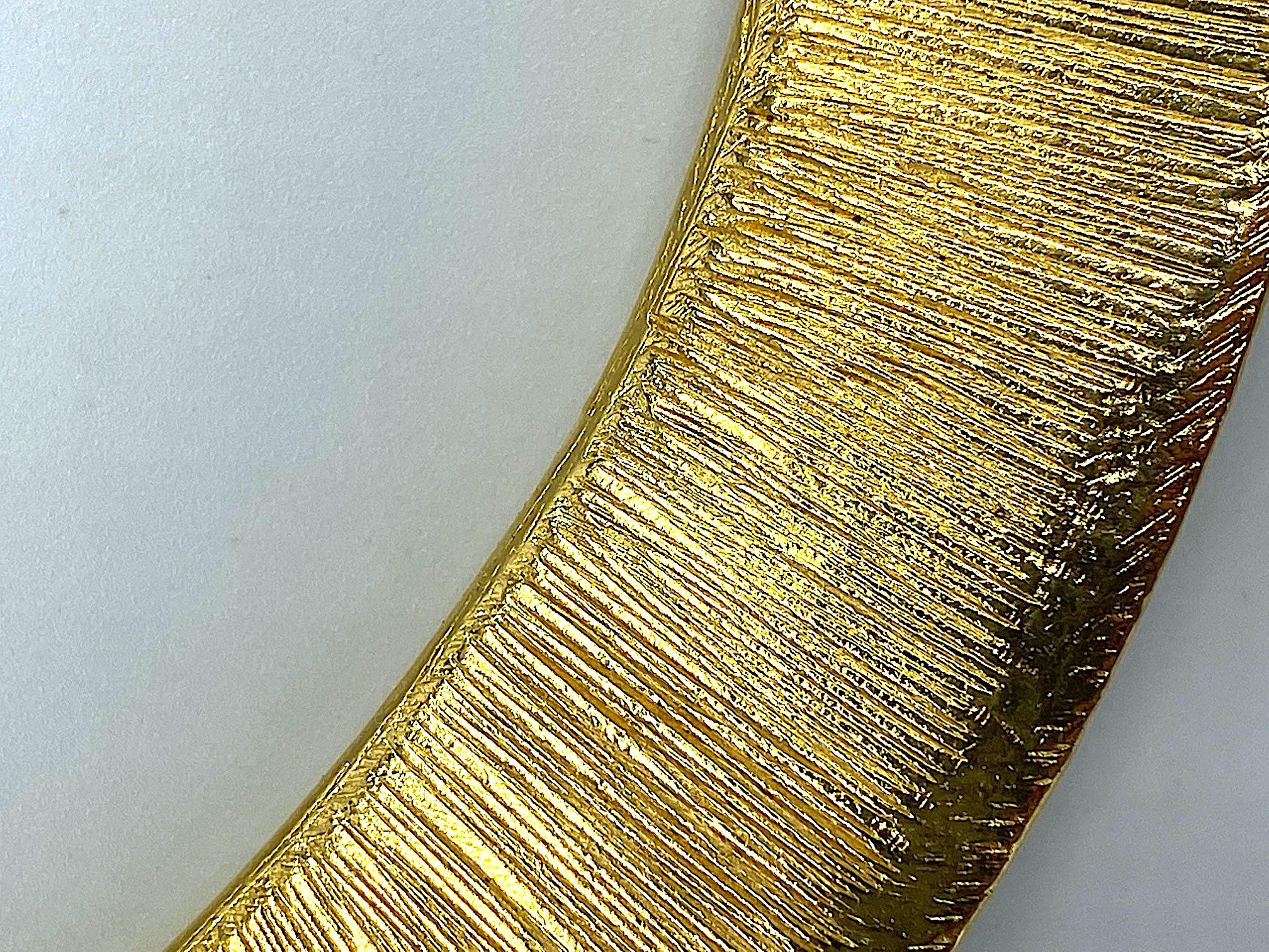 Essex black Enameled on Gold Abstract Rigid Collar Necklace For Sale at ...