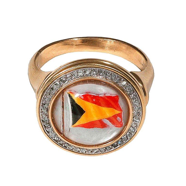 Essex Crystal Victorian Gold Navy Flag Ring at 1stDibs | essex ring