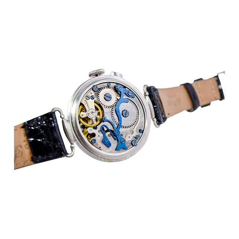 Essex Nickel Silver One Button Chronograph Original Enamel Dial Watch ...