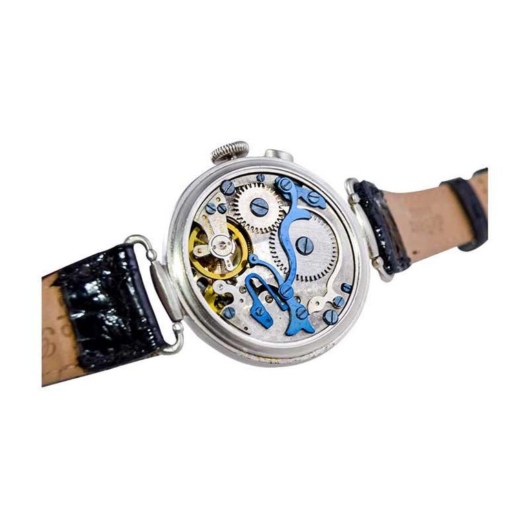 Essex Nickel Silver One Button Chronograph Original Enamel Dial Watch ...