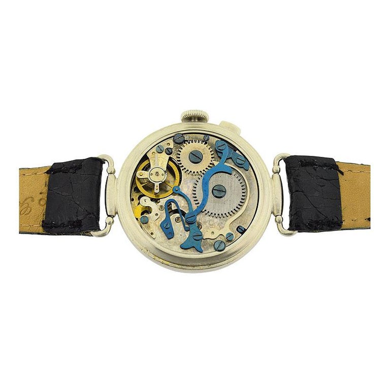 Essex Nickel Silver One Button Chronograph Original Enamel Dial Watch ...