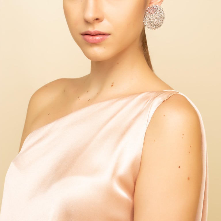 Shukra Venus I Earrings Set in 18 Karat White Gold with Diamonds and ...