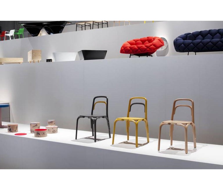 Established and Sons Sessel Chair in Gray Beech with Yellow Back by ...