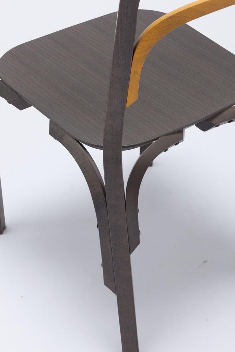 Established and Sons Sessel Chair in Gray Beech with Yellow Back by ...