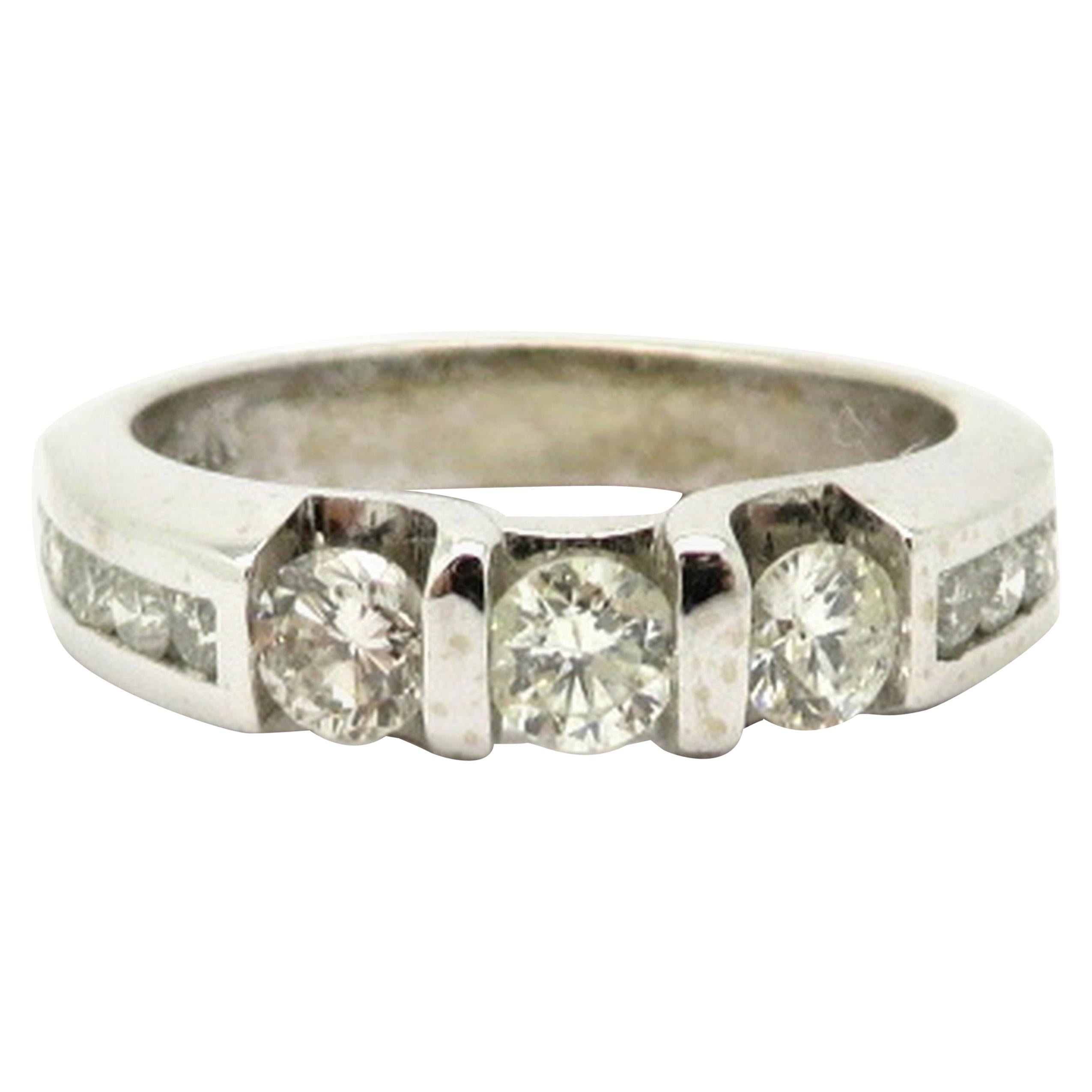 Designer Jude Frances Diamond 18 Karat White Gold Eternity Band Ring ...