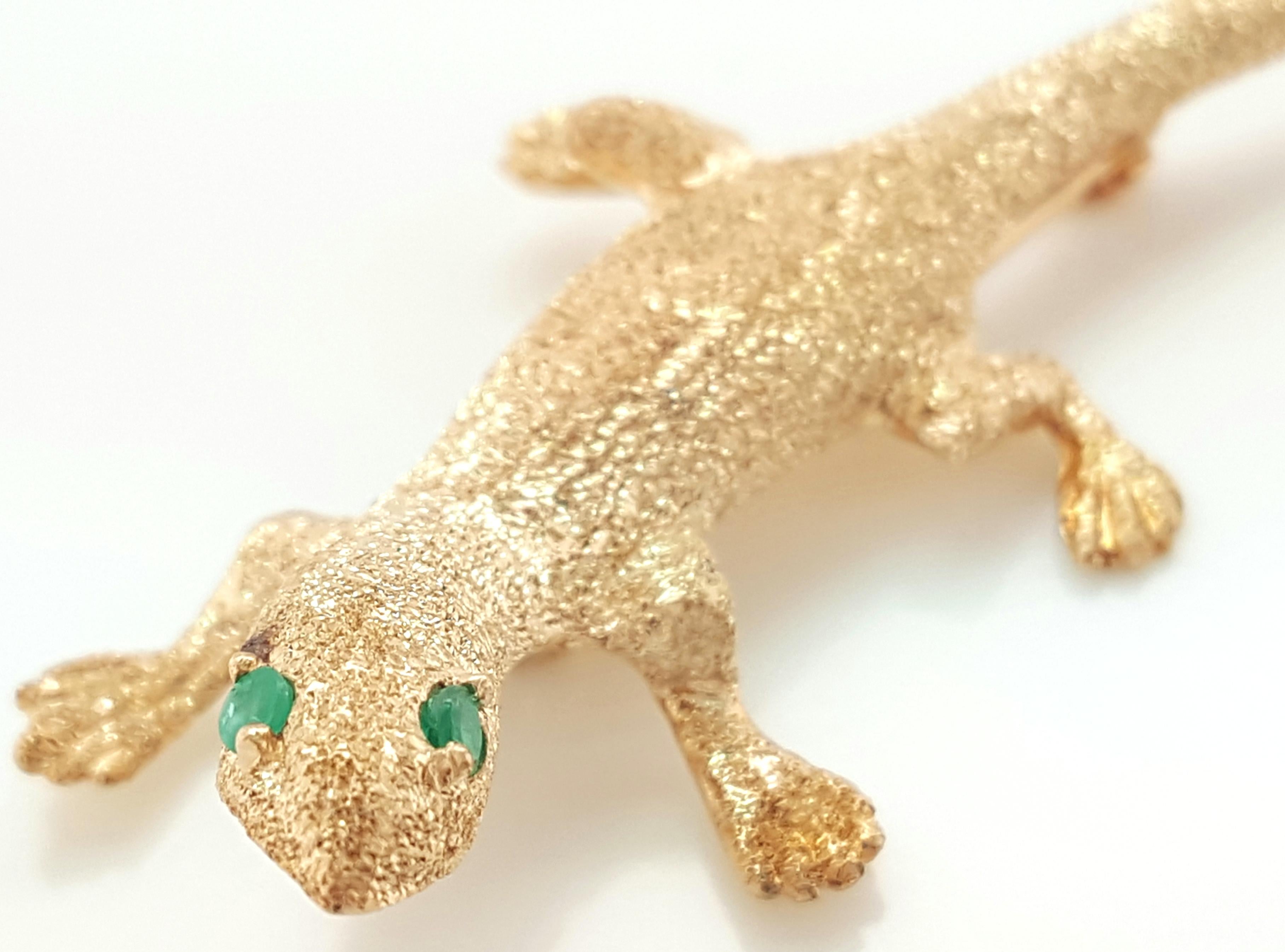 Estate 14 Karat Yellow Gold Gecko Brooch For Sale at 1stDibs | gecko ...
