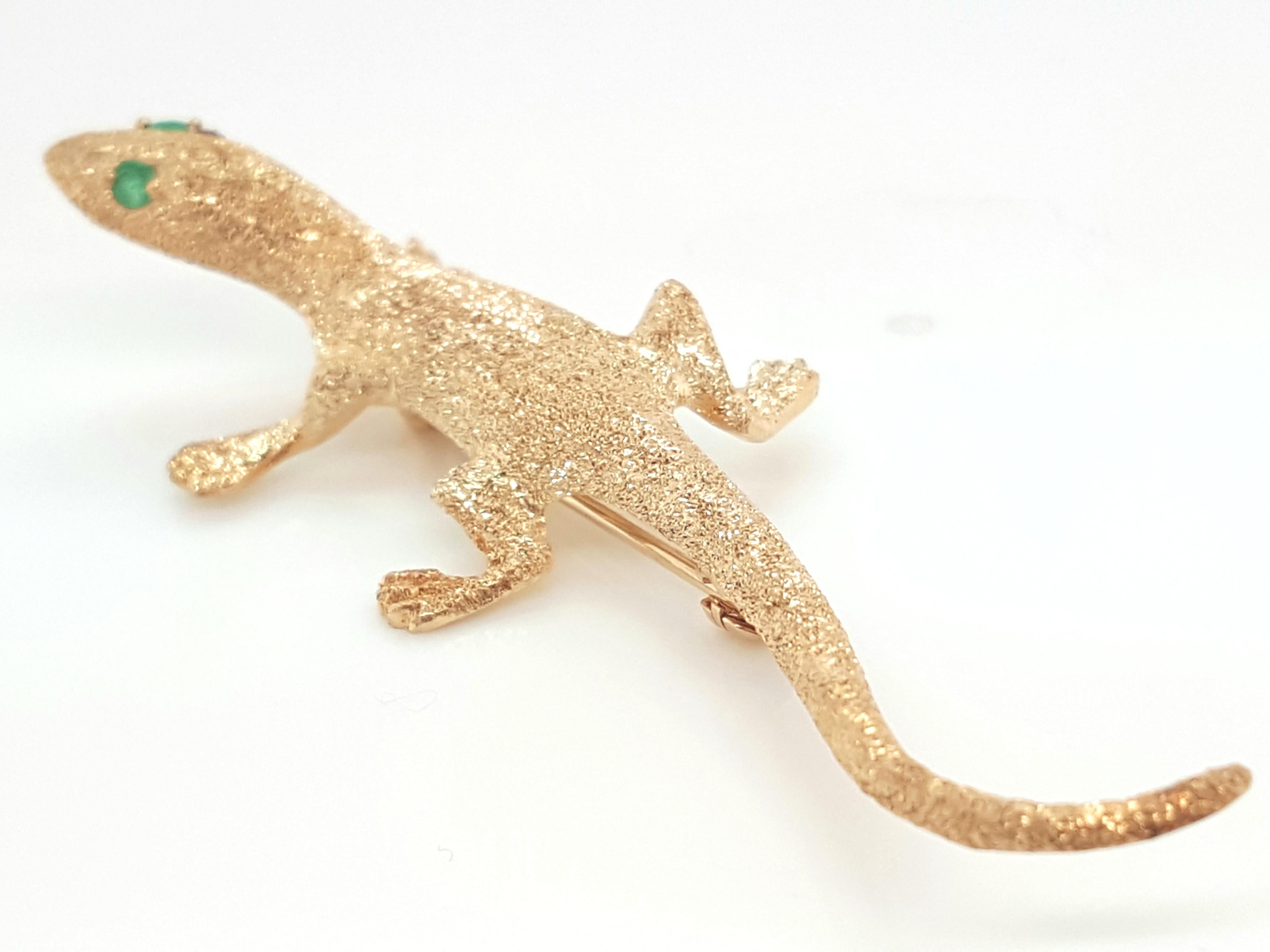 Estate 14 Karat Yellow Gold Gecko Brooch For Sale at 1stDibs | gecko ...