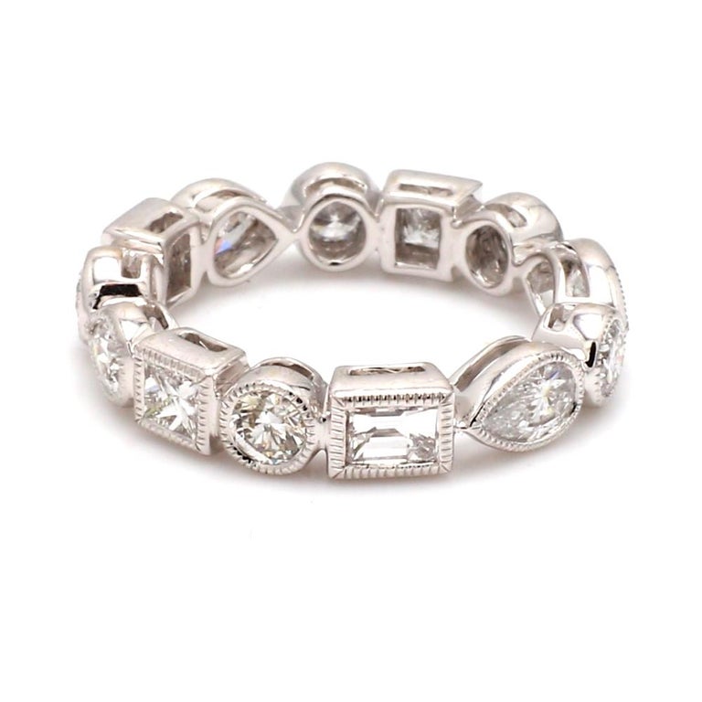 2.48ctw Multi-Shape Diamond Eternity Band For Sale at 1stDibs | multi ...