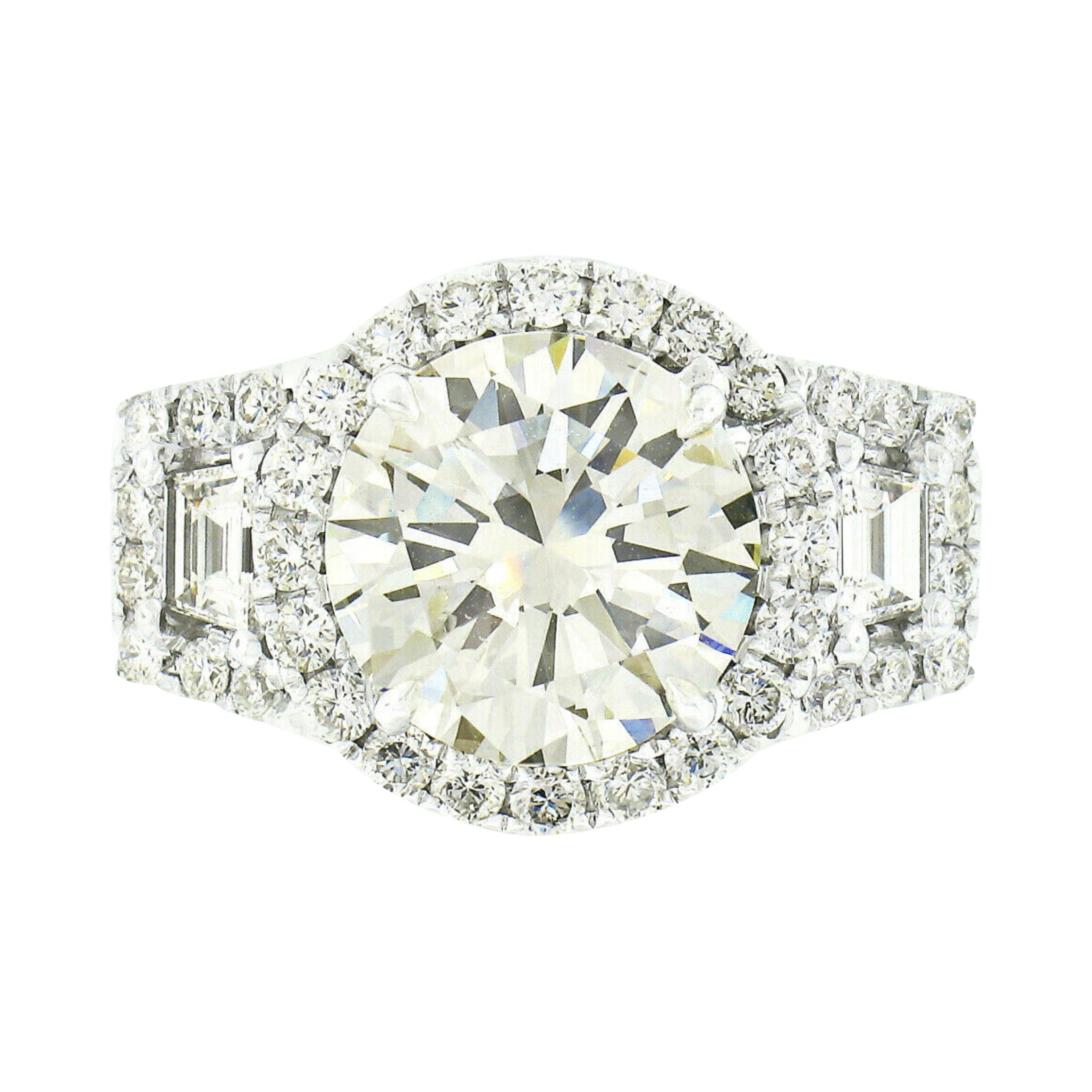 Round Brilliant Bezel Collet Set White Diamond Engagement 18k Yellow ...