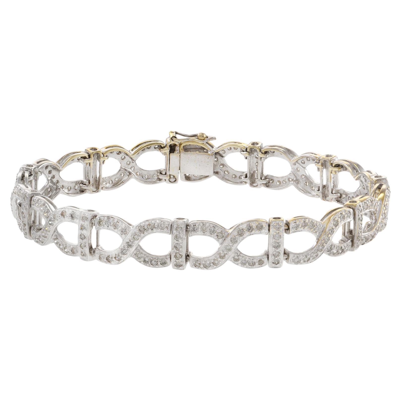 18kt Gold And Diamond Oval Link Bracelet At 1stdibs