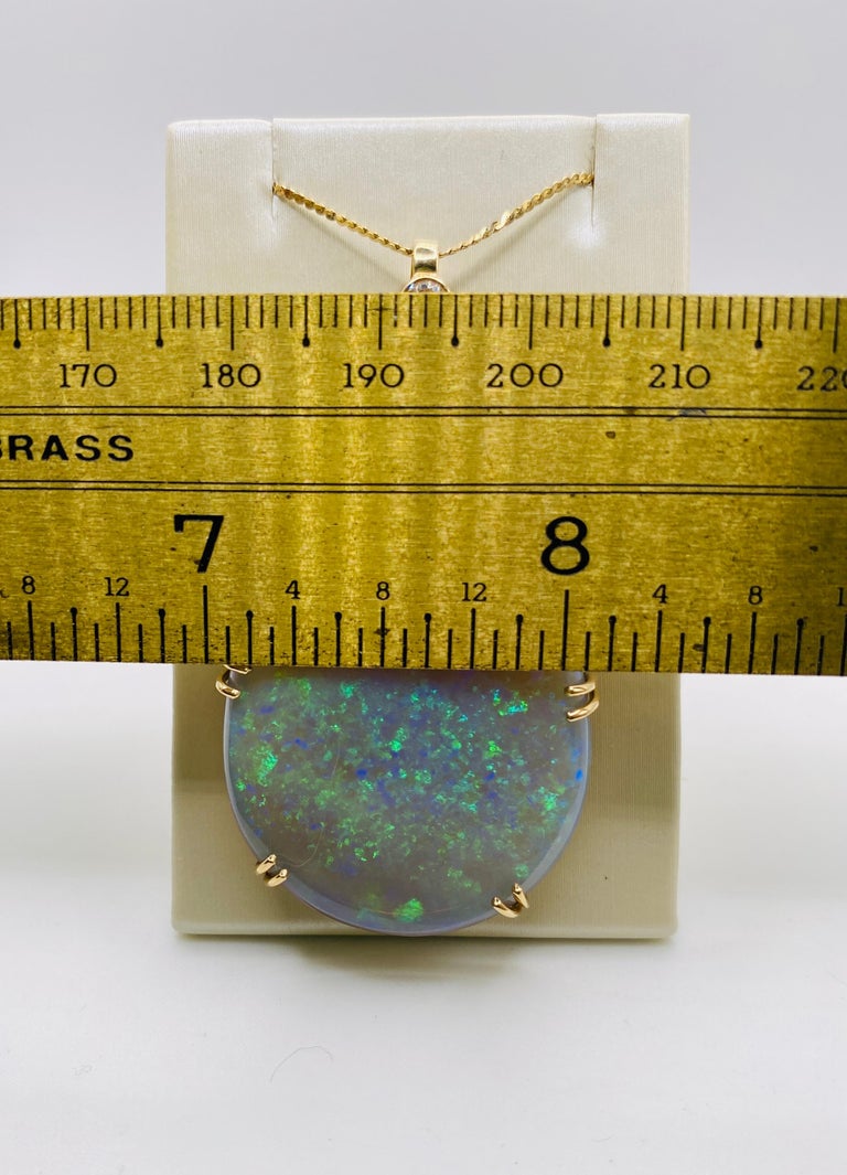 Estate 51.55 Carat Opal and Diamond Pendant For Sale at 1stDibs