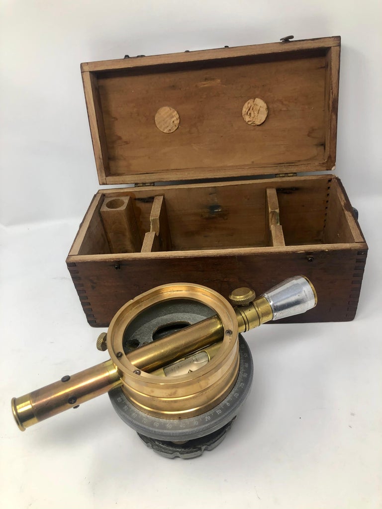 Estate American Surveyor's Transit Level in Original Fitted Oak Box ...