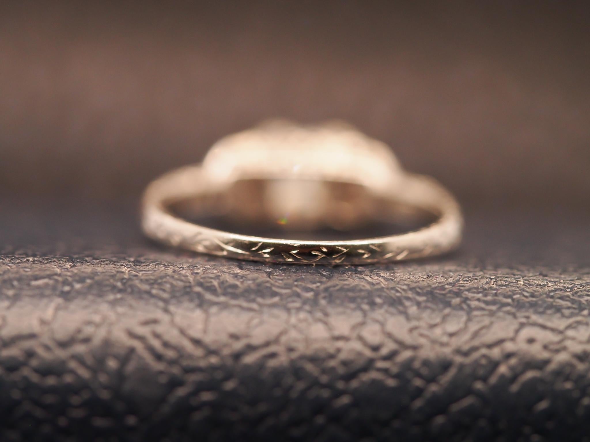 Estate Art Deco Platinum Old European Diamond Engagement Ring - VHK ...