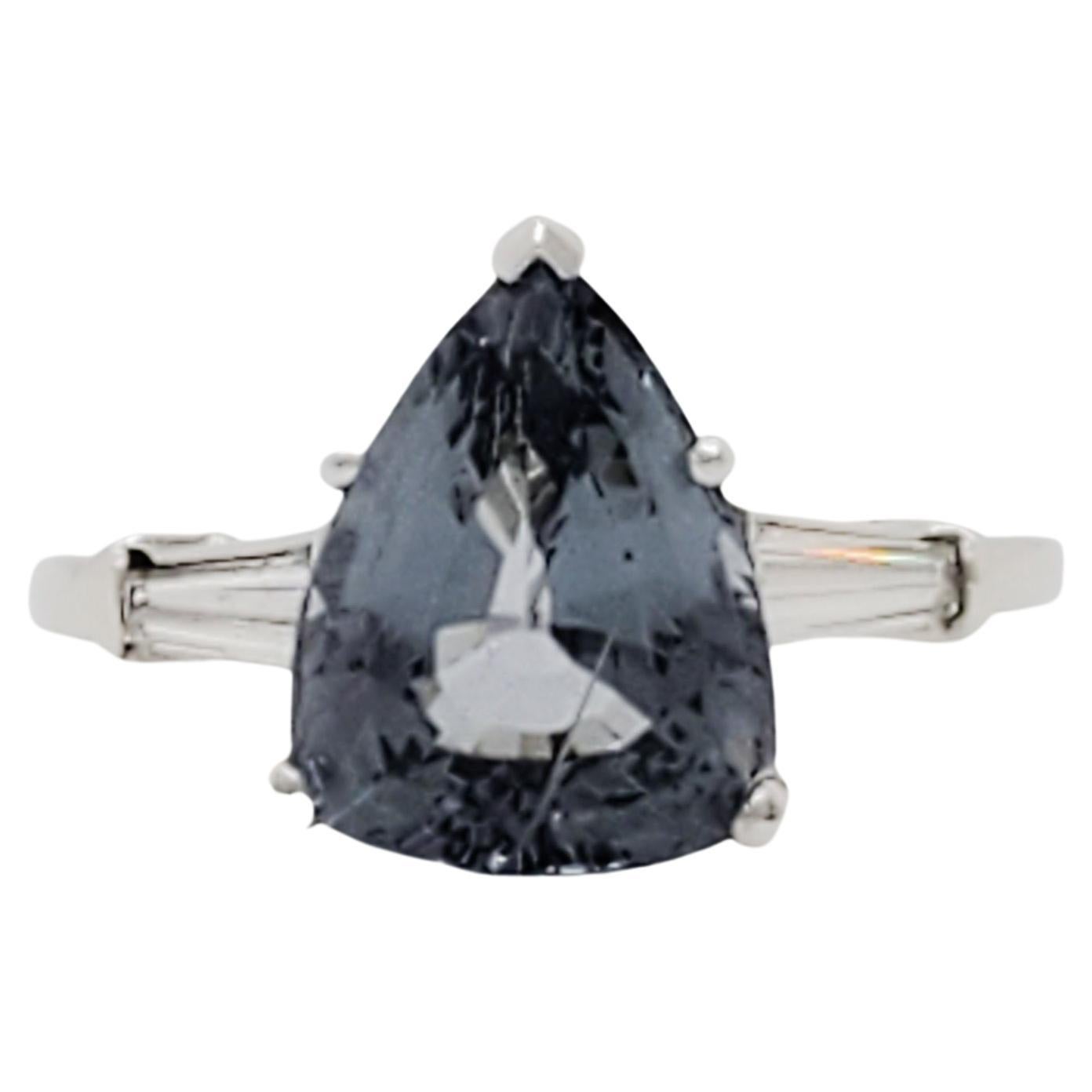 Rare oval violet spinel Diamond Platinum Cocktail ring at 1stDibs ...