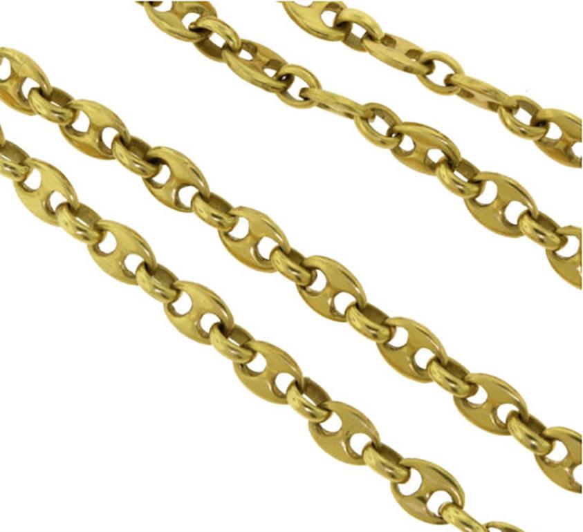 Estate Cartier Gucci Puff Style 18 Karat Yellow Gold Chain Necklace For ...