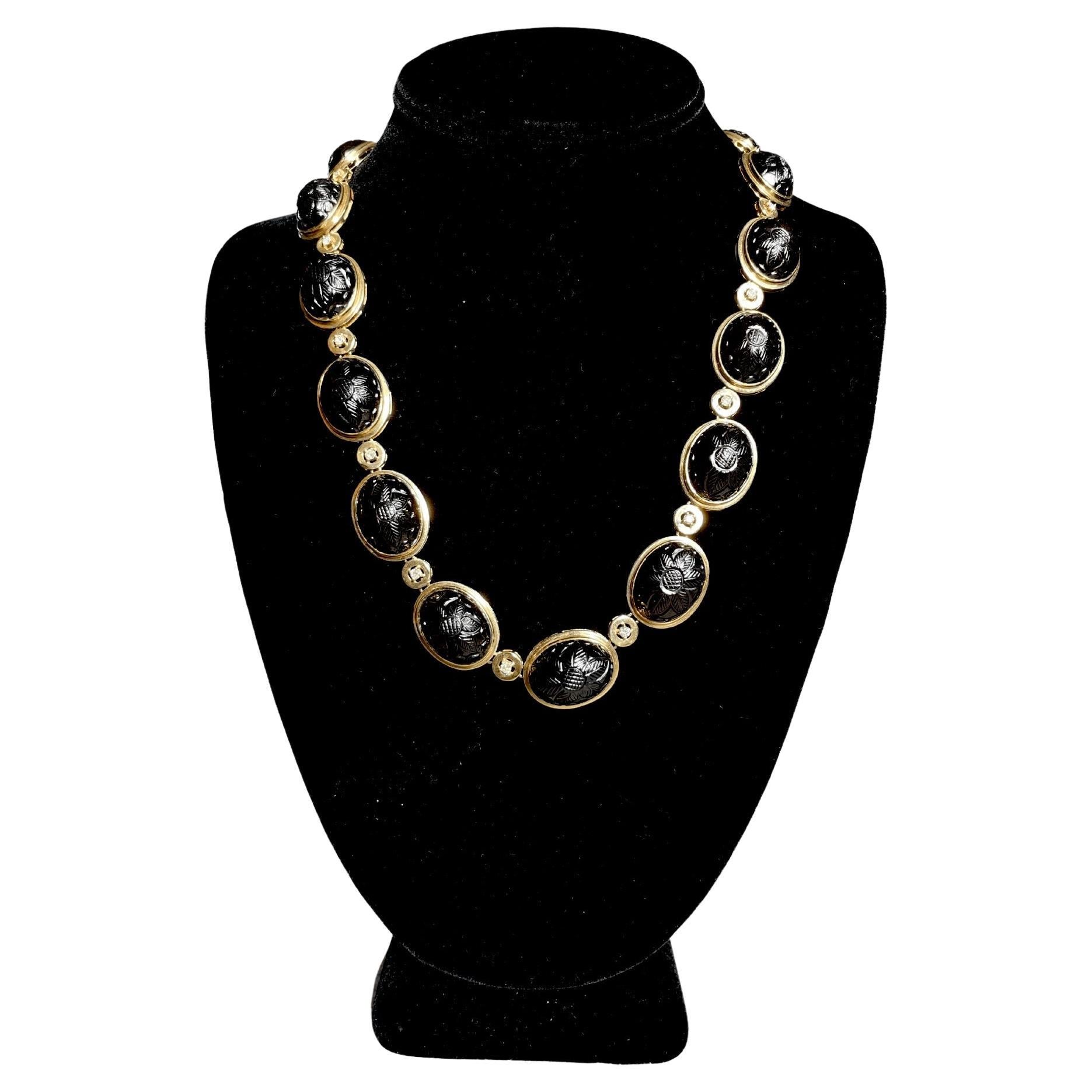 CONSTANCE ABERNATHY Carved Hardstone and Bone Netsuke Necklace at 1stDibs