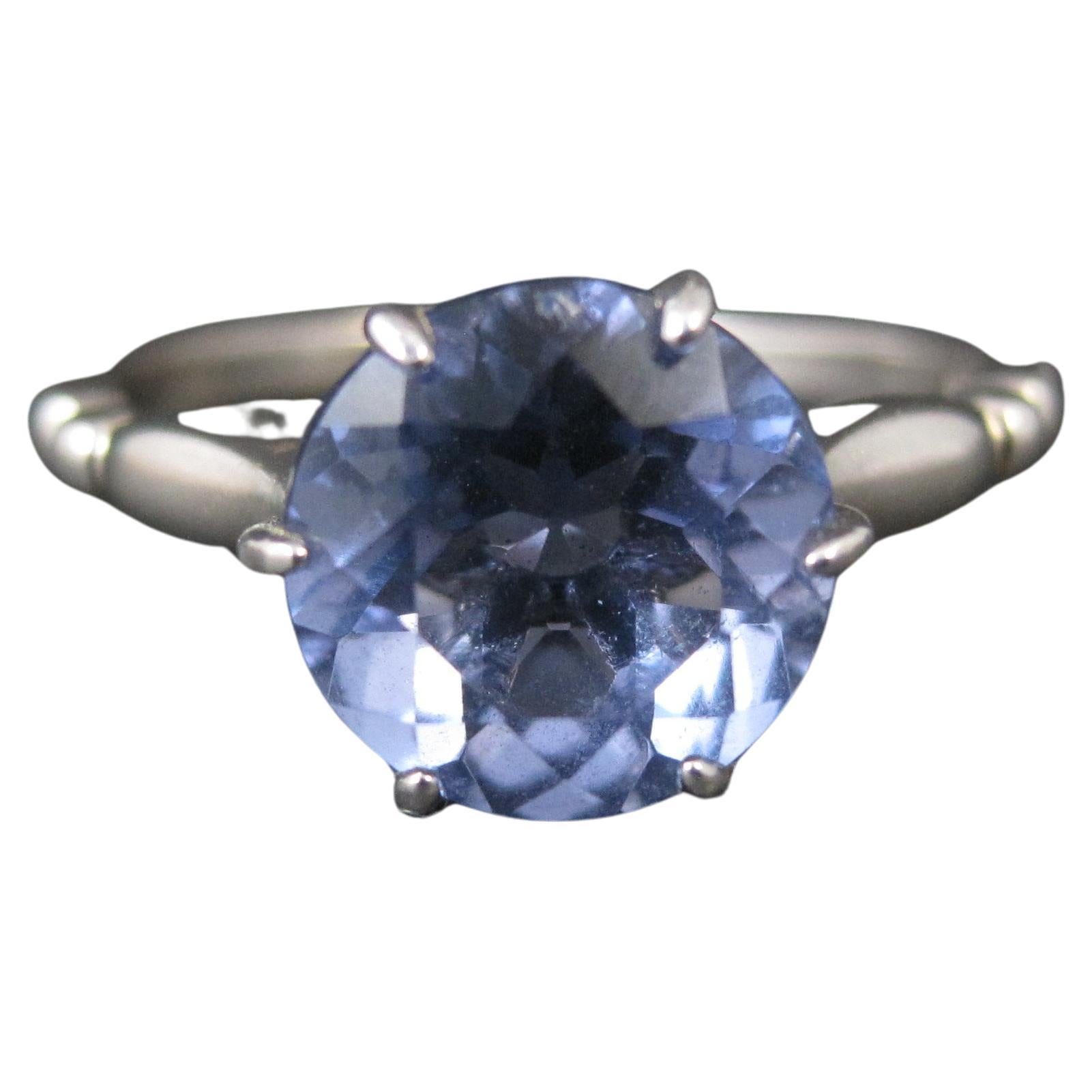 Estate Color Change Fluorite Solitaire Ring Size 8 For Sale at 1stDibs