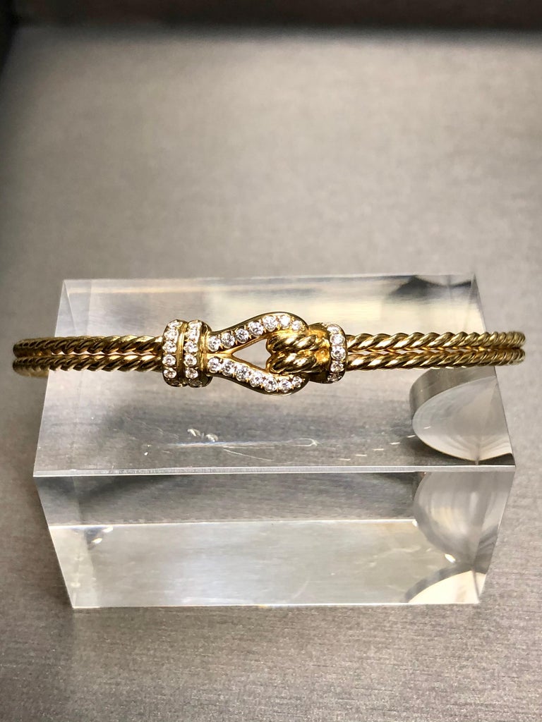 Estate David Yurman 18k Thoroughbred Diamond Loop Bracelet For Sale at ...