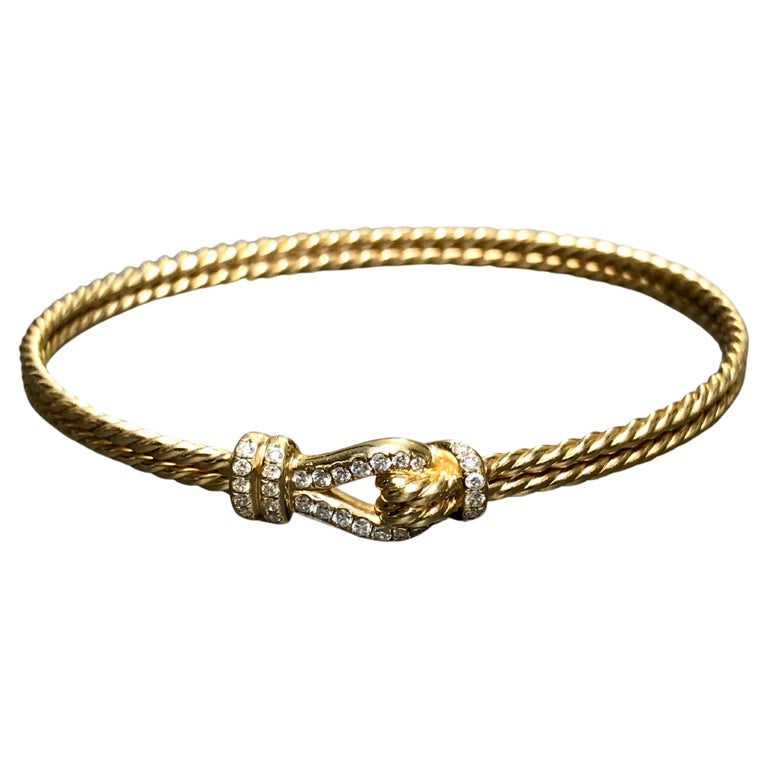 Estate David Yurman 18k Thoroughbred Diamond Loop Bracelet For Sale at ...