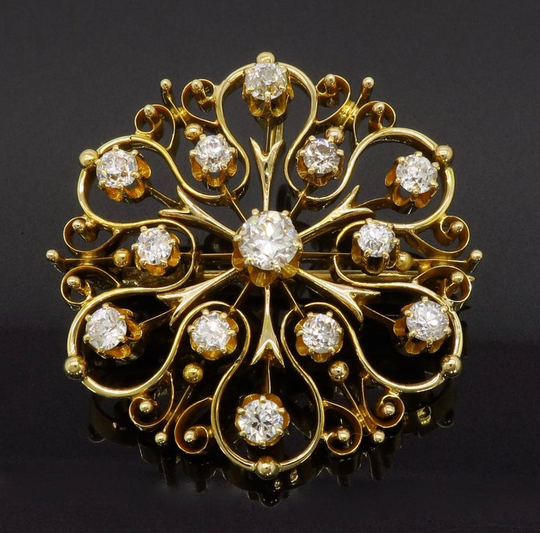 Estate Diamond Brooch at 1stDibs