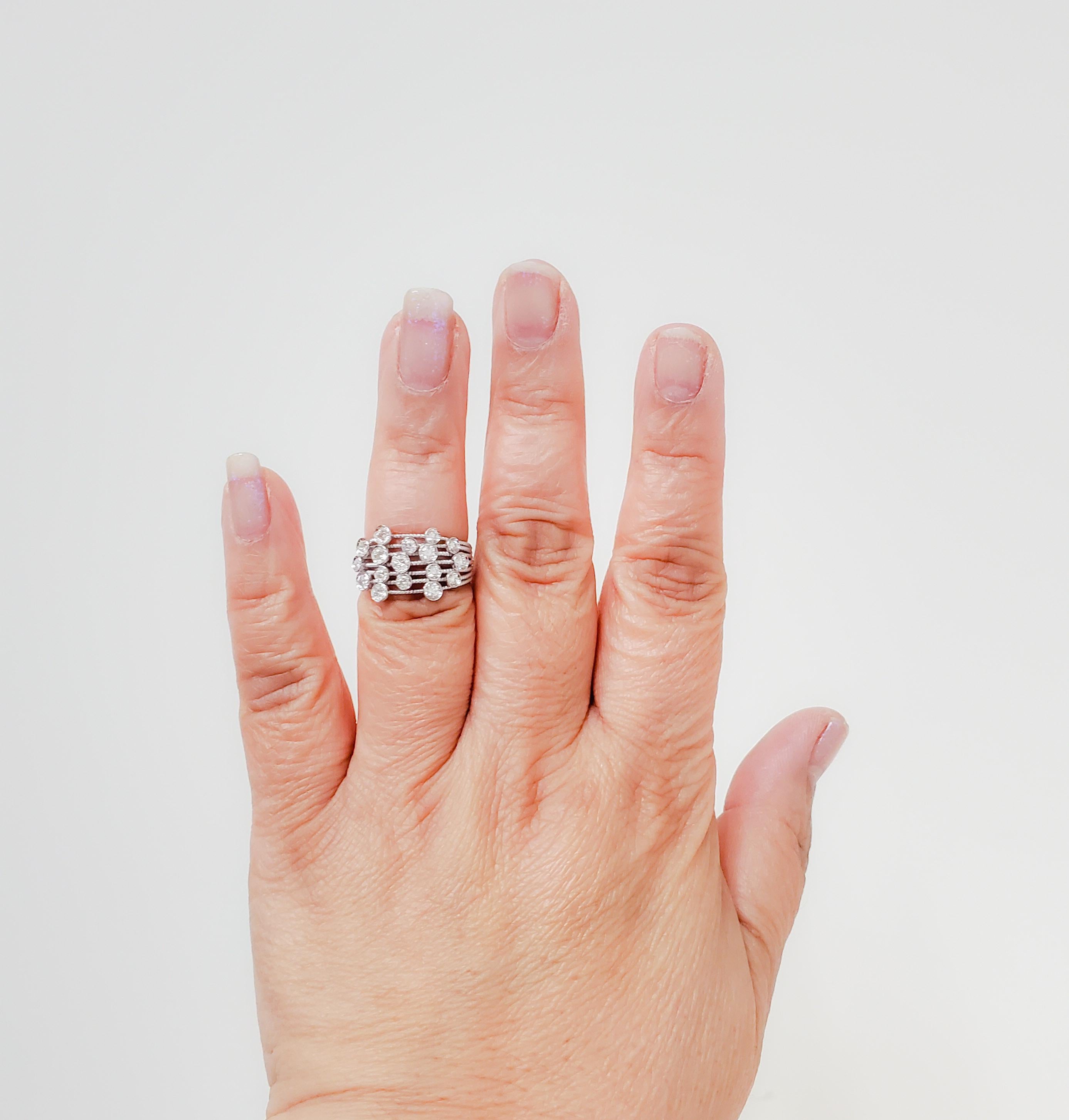 Estate Diamond Bubble Ring in 14k White Gold For Sale at 1stDibs ...