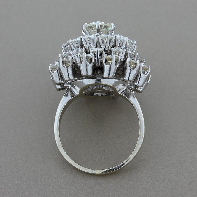 Estate Diamond Gold Domed Flower Cluster Ring at 1stDibs | diamond ...