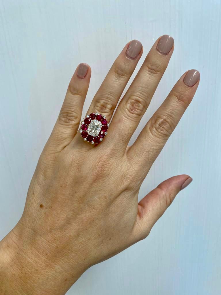Estate Diamond Natural Ruby Cocktail Ring at 1stDibs