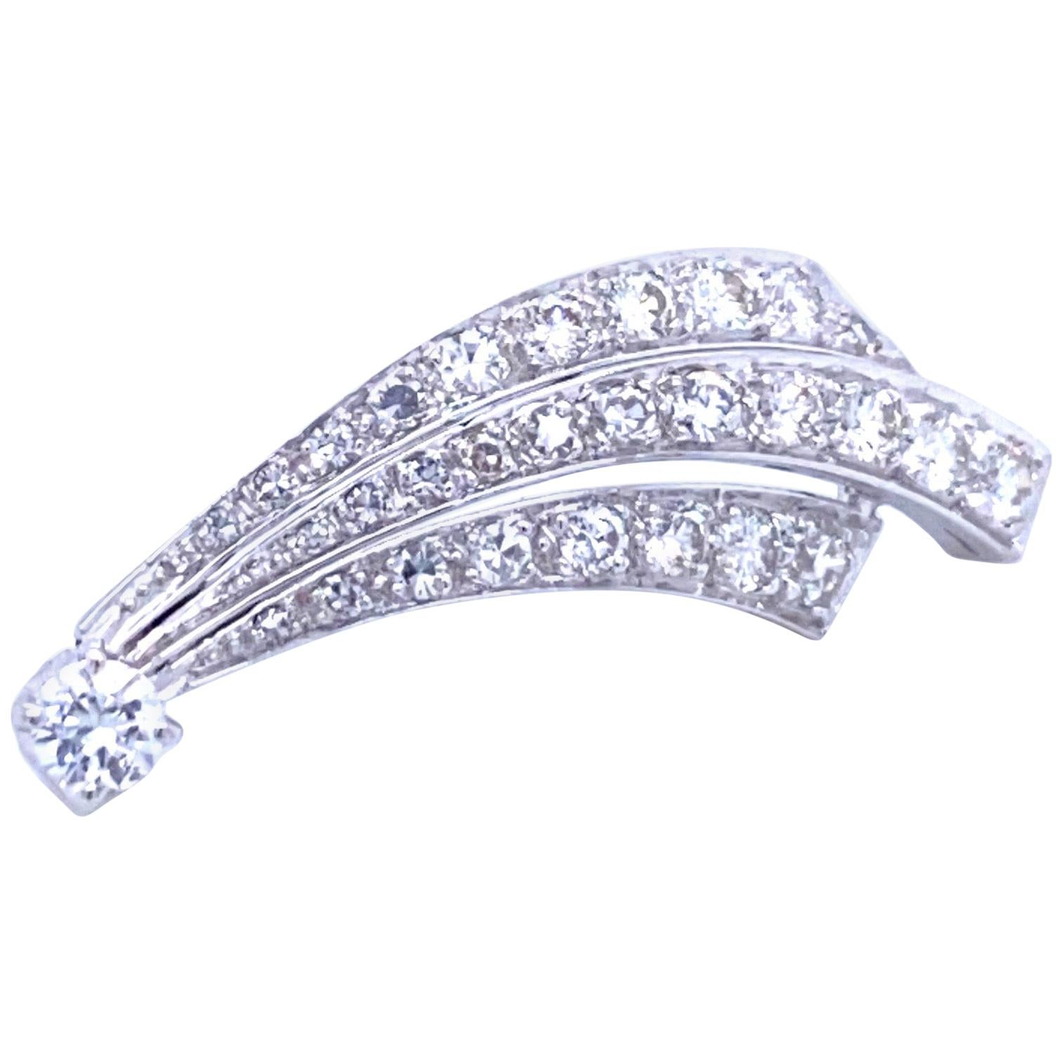 Estate Diamond Platinum Single Earring For Sale (Free Shipping) at 1stDibs