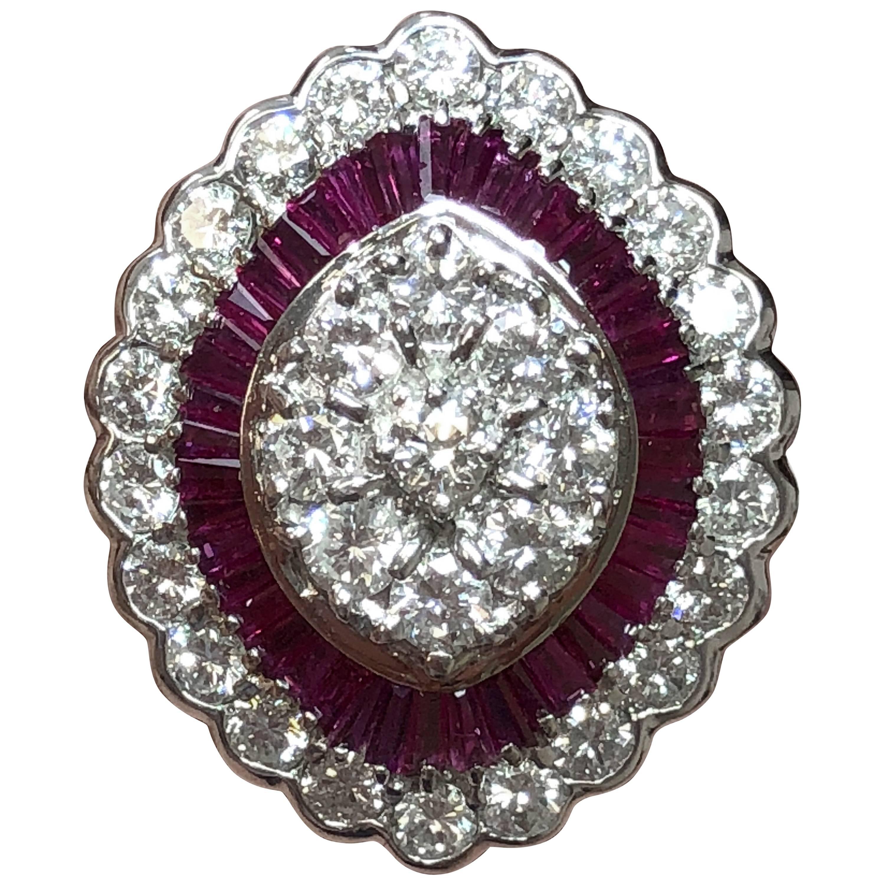 Bulgari Cabochon Ruby, Diamond Baguettes and Yellow Gold Ring at ...