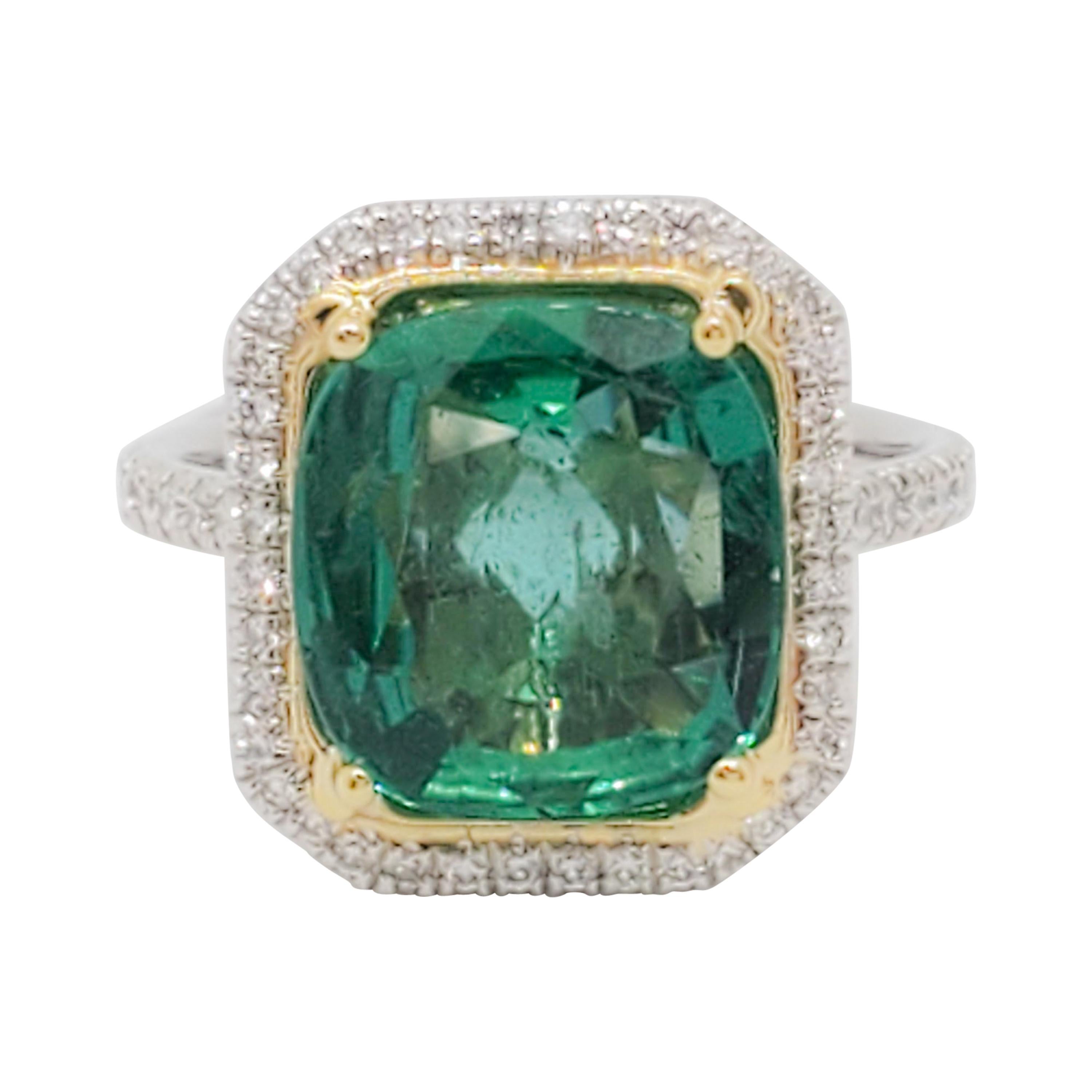 Set in 18k Gold, Pear Shaped Emerald,Tanzanite and Diamond Two-Stone ...