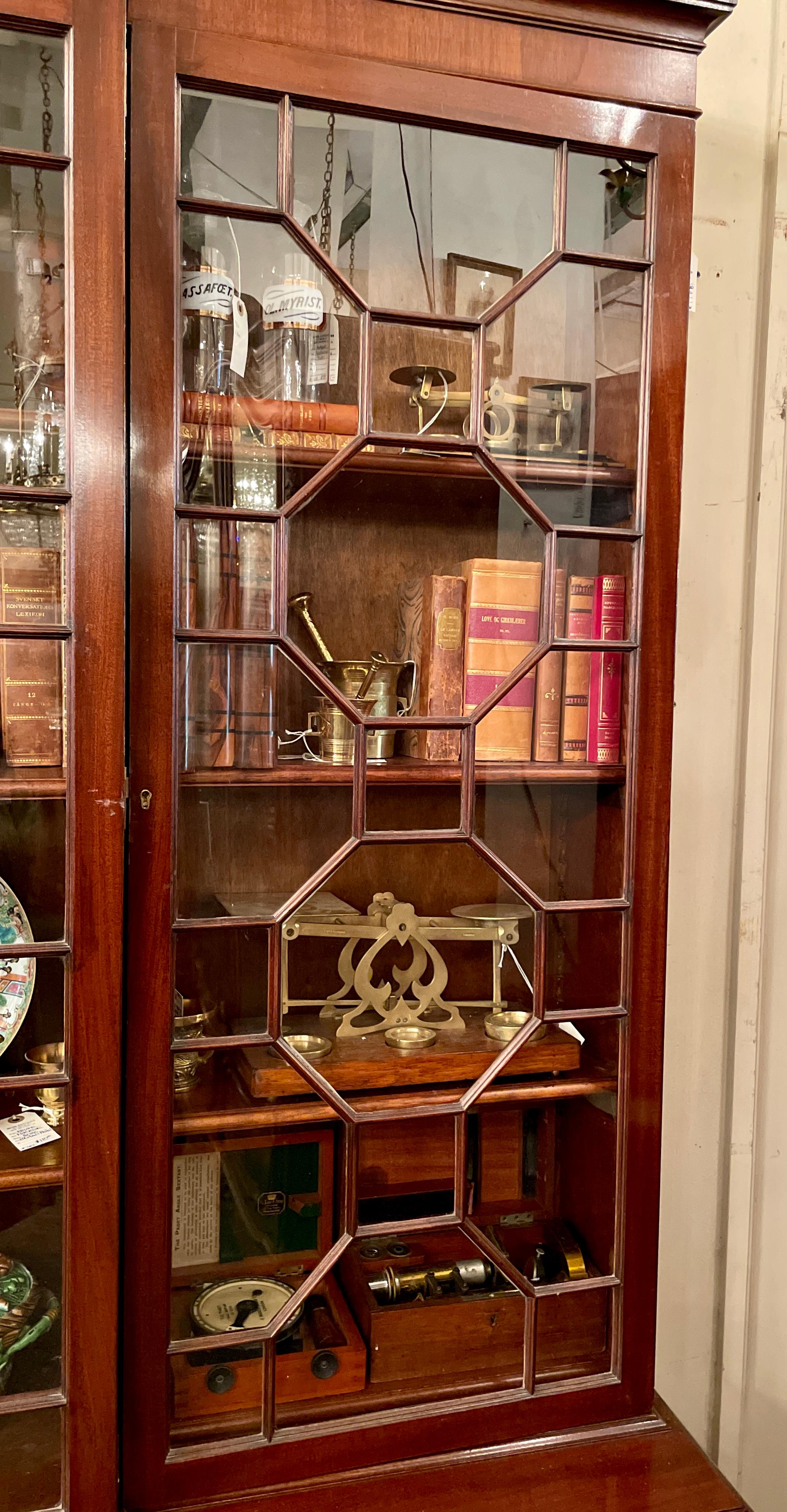 Estate English Mahogany and Oak Bookcase with Brass Hardware, Circa ...