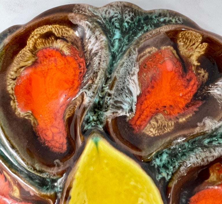 Estate French Faience Hand-Painted "Vallauris" Pottery Porcelain Oyster ...